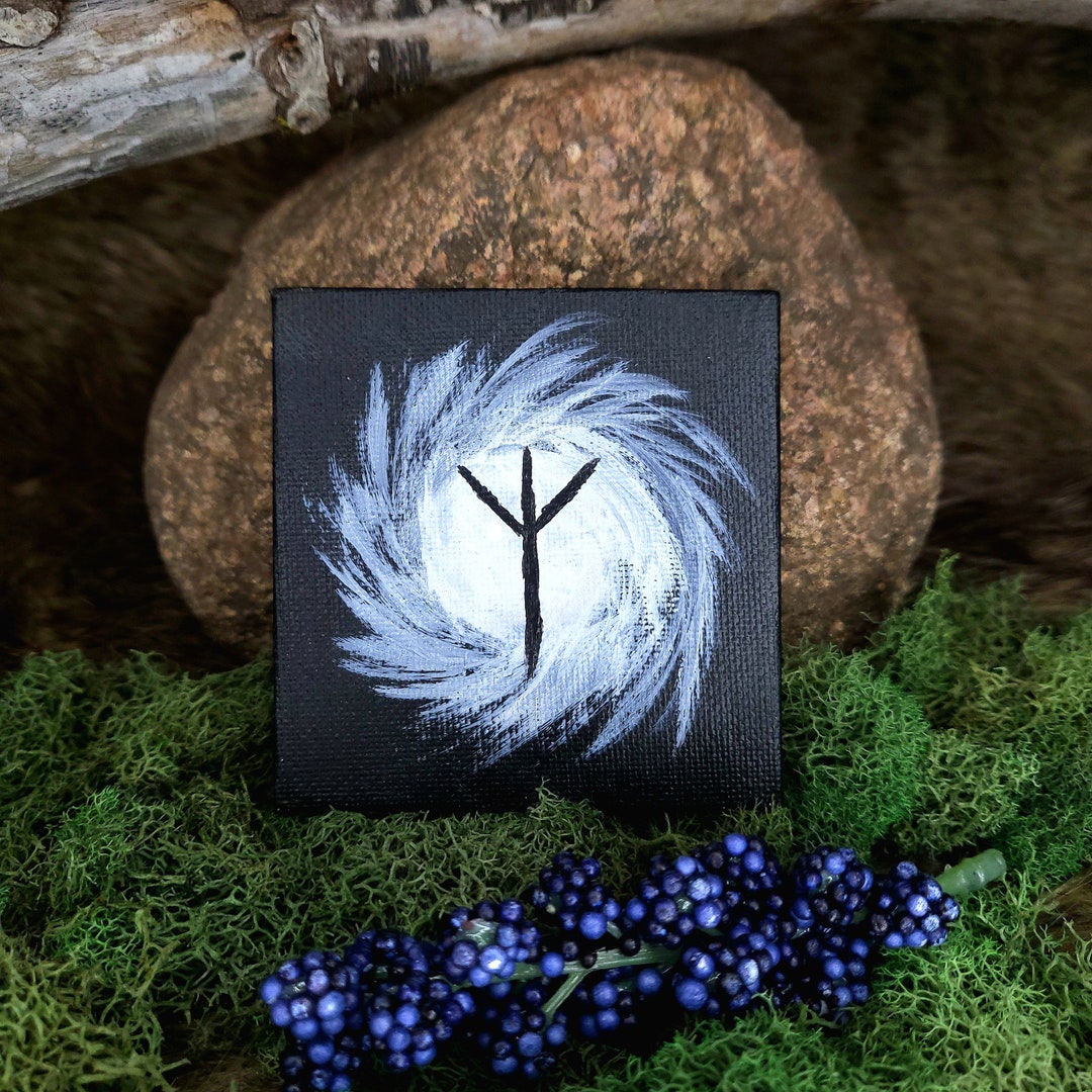 Algiz Norse Rune Painting | Altar Piece | Protection, Defense | Divine ...