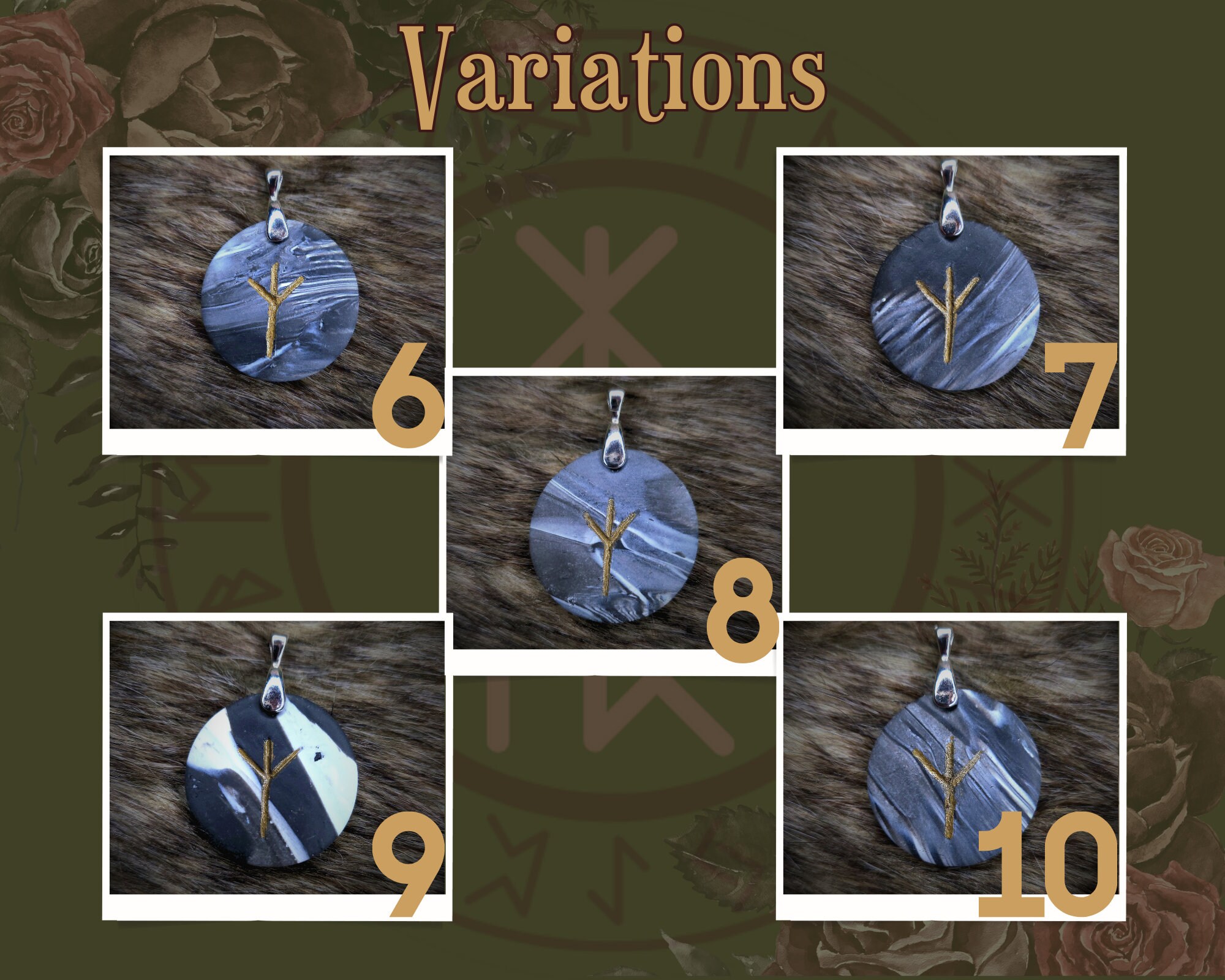 Algiz Norse Rune Pendant Rune Charm Protection, Defense Divine ...