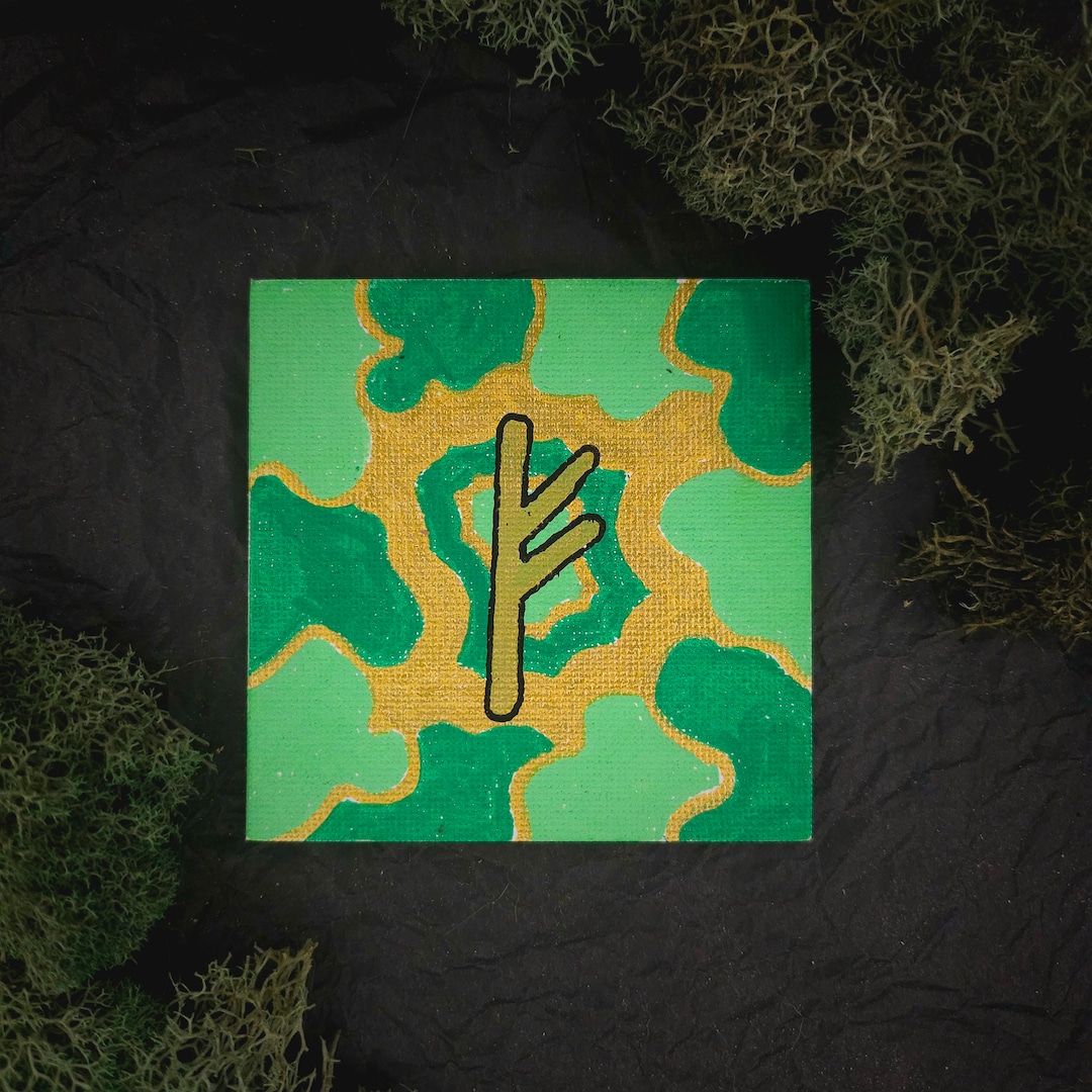 Fehu Norse Rune Painted Magnet | Altar Piece | Rune of Wealth | Luck ...