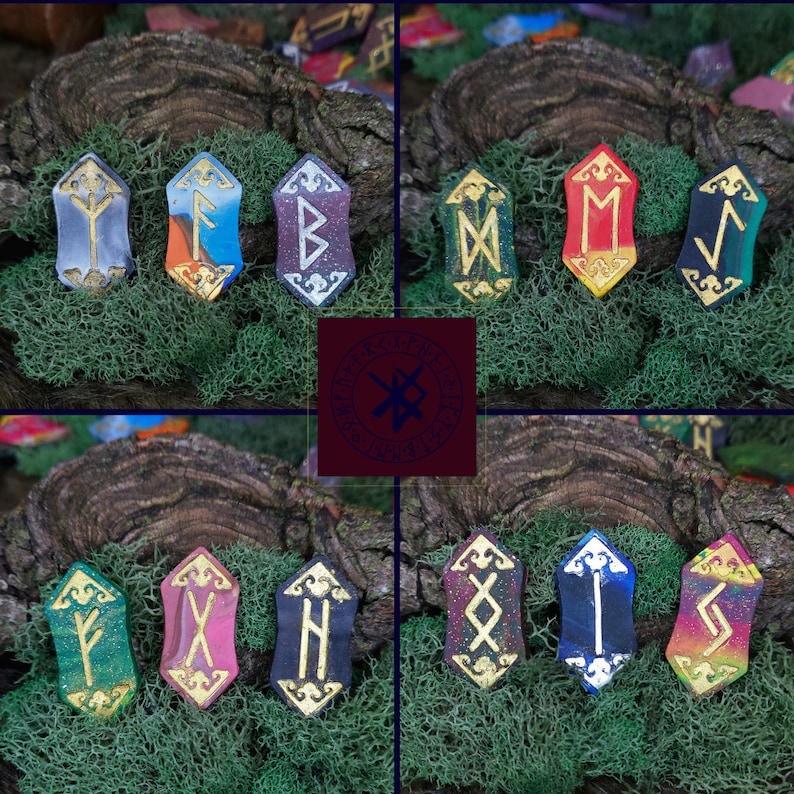 Elder Futhark Norse Rune Set | Handmade | Color Associations | Includes ...