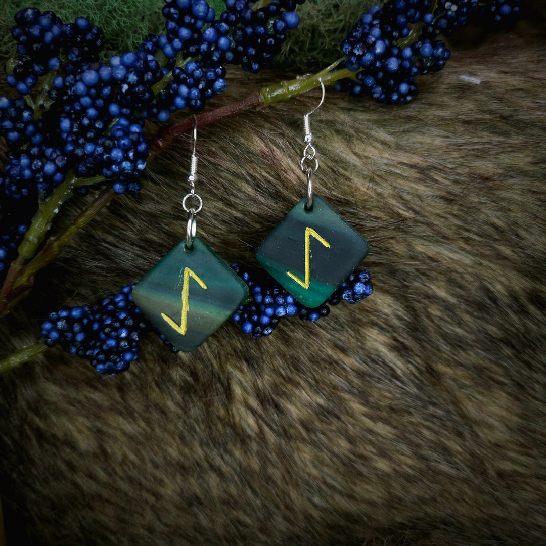 Eihwaz Norse Rune Earrings | Death | Endings, New Beginnings, Growth ...