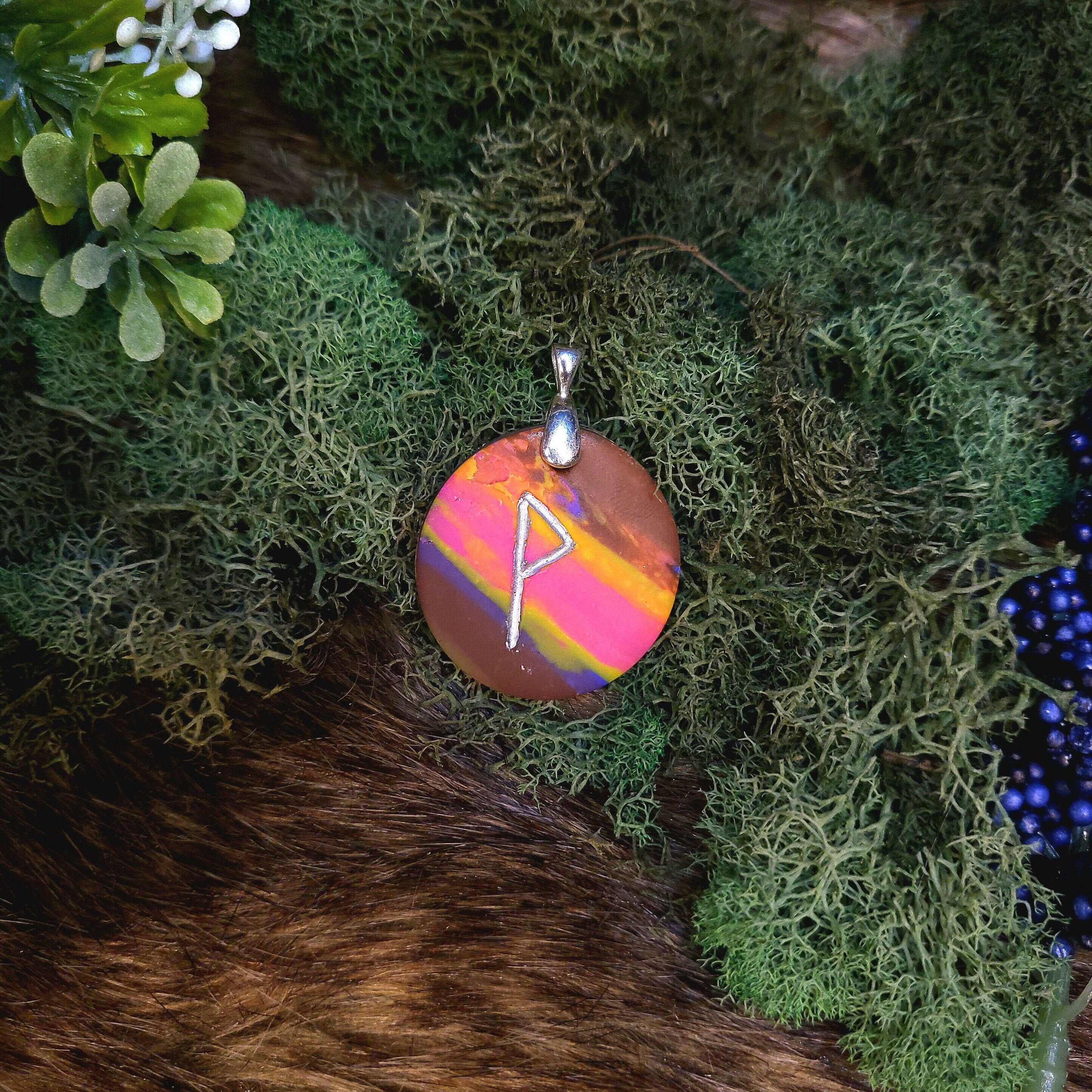 Wunjo Norse Rune Pendant Color Associations Charm Rune of Joy Success ...