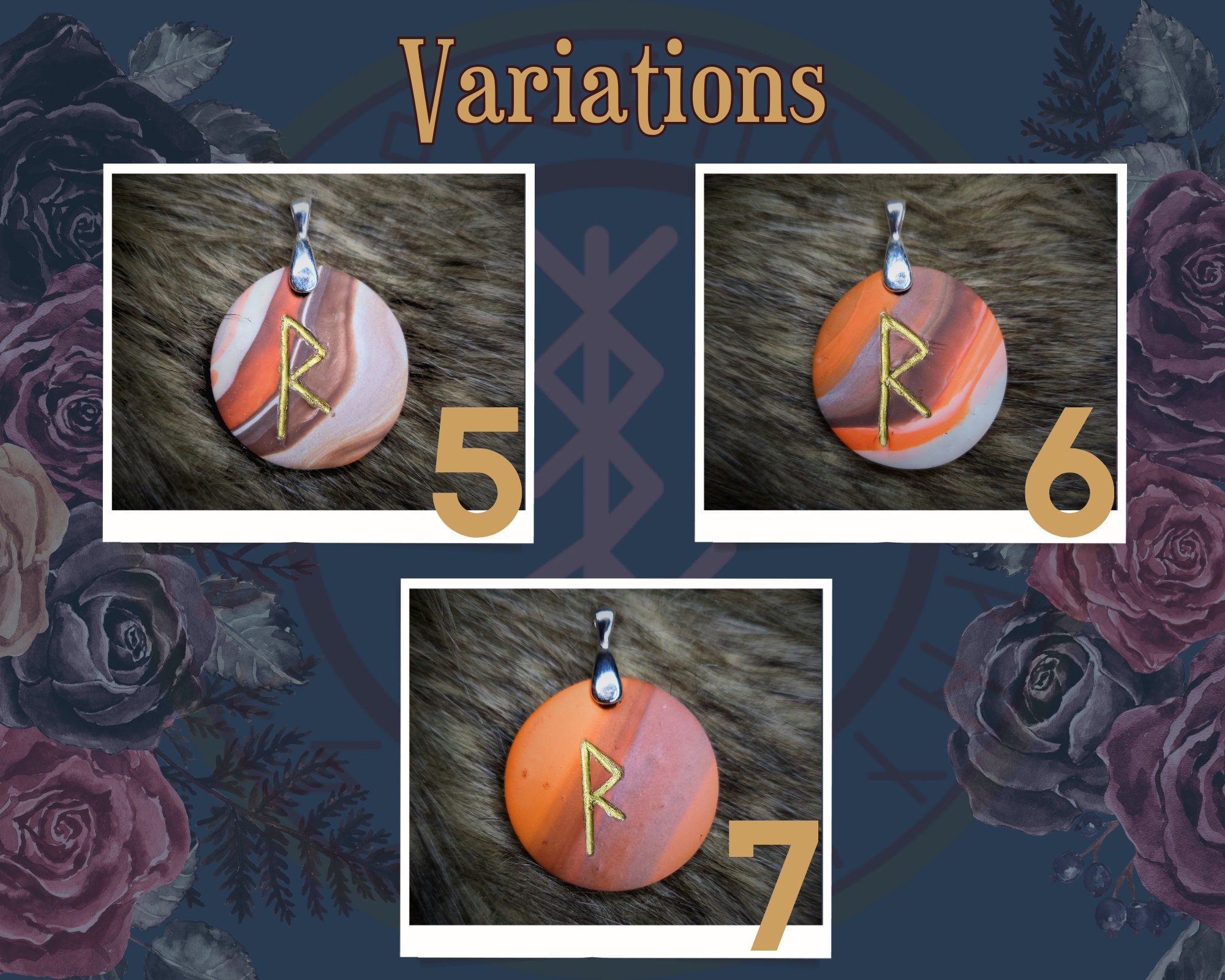 Raidho Norse Rune Pendant Color Associations Rune Charm Thor Travel ...