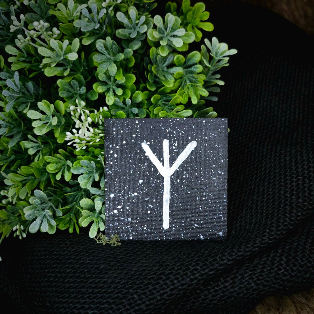 Algiz Norse Rune Painted Magnet | Altar Piece | Protection, Defense ...