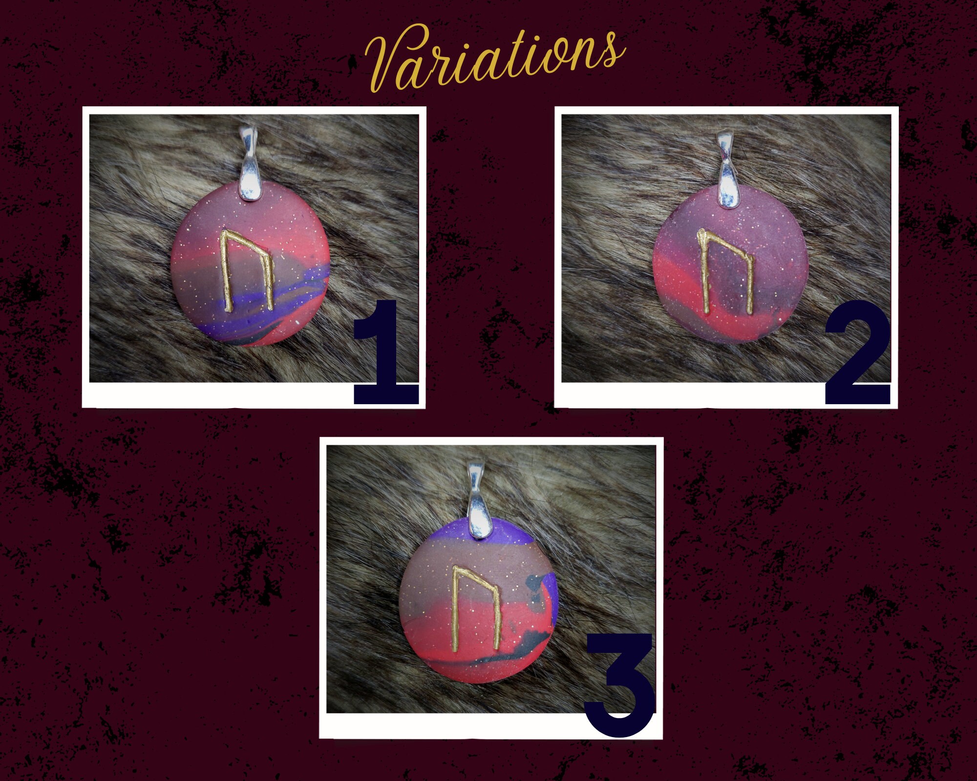 Uruz Norse Rune Pendant Color Associations Charm Strength, Courage ...