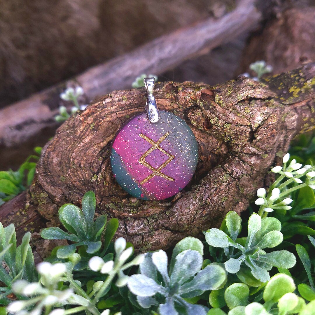 Ingwaz Norse Rune Pendant Color Associations Rune Charm Ing's Rune ...