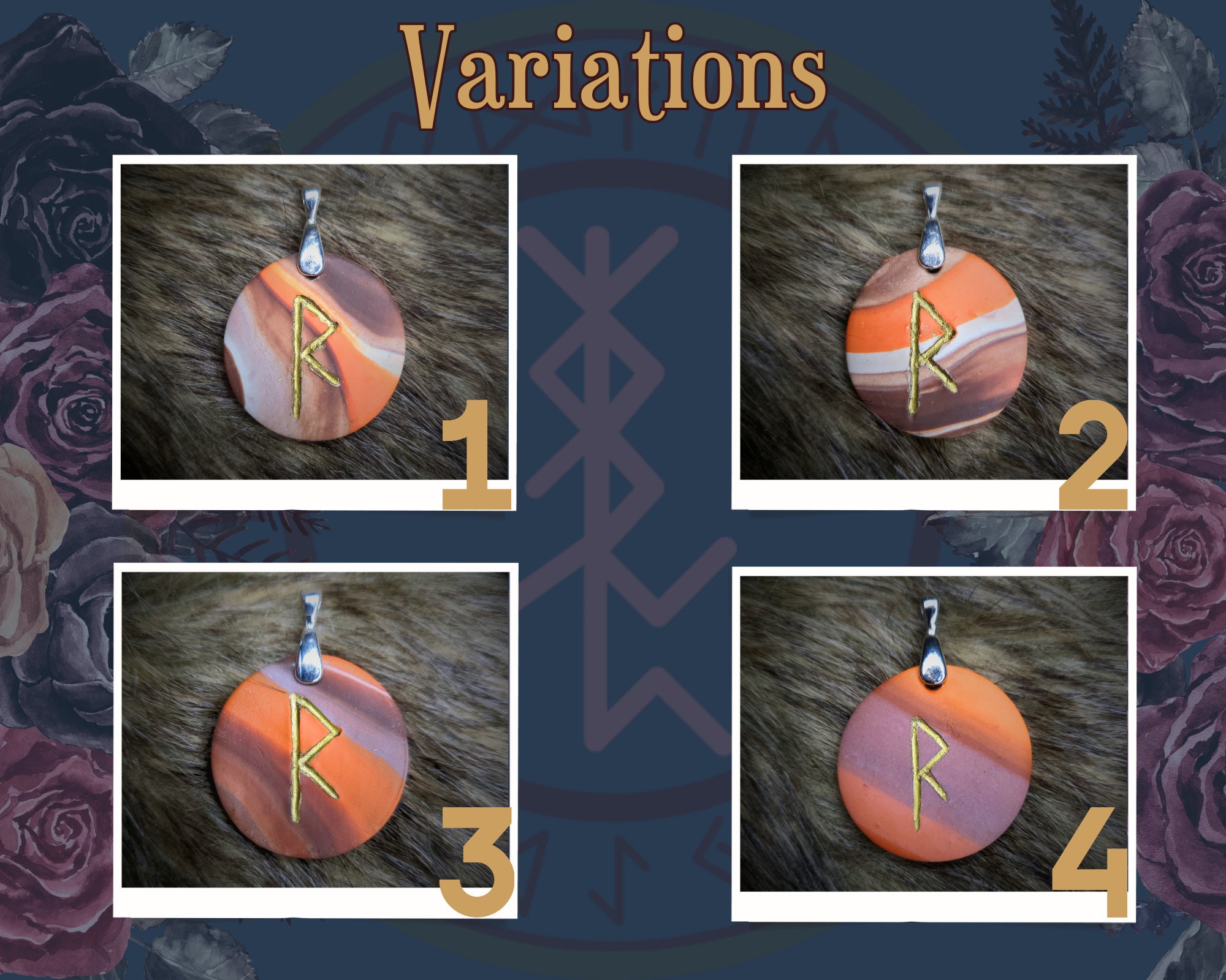 Raidho Norse Rune Pendant Color Associations Rune Charm Thor Travel ...