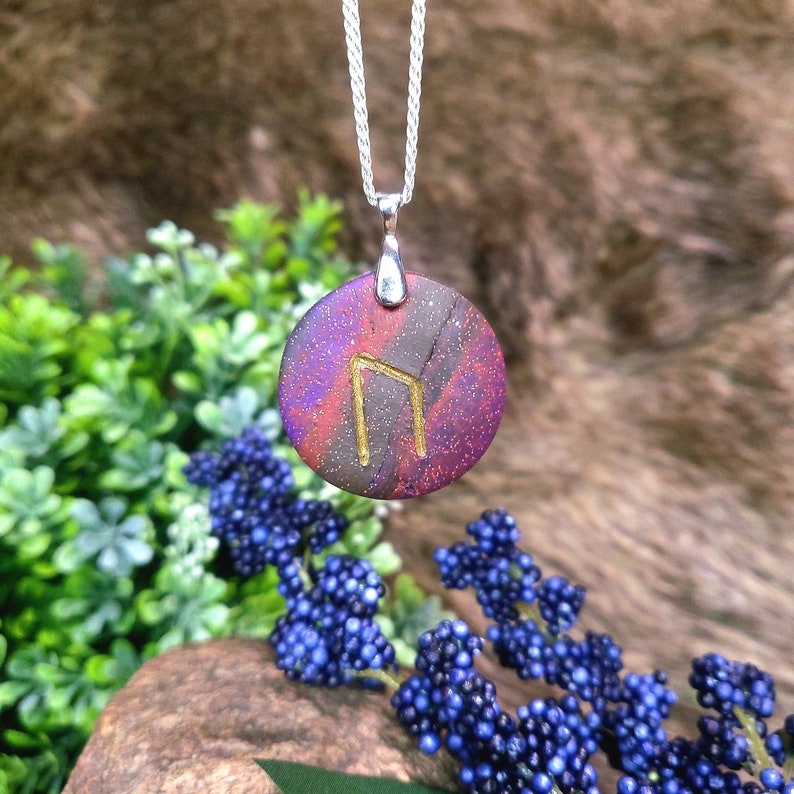 Uruz Norse Rune Pendant Color Associations Charm Strength, Courage ...