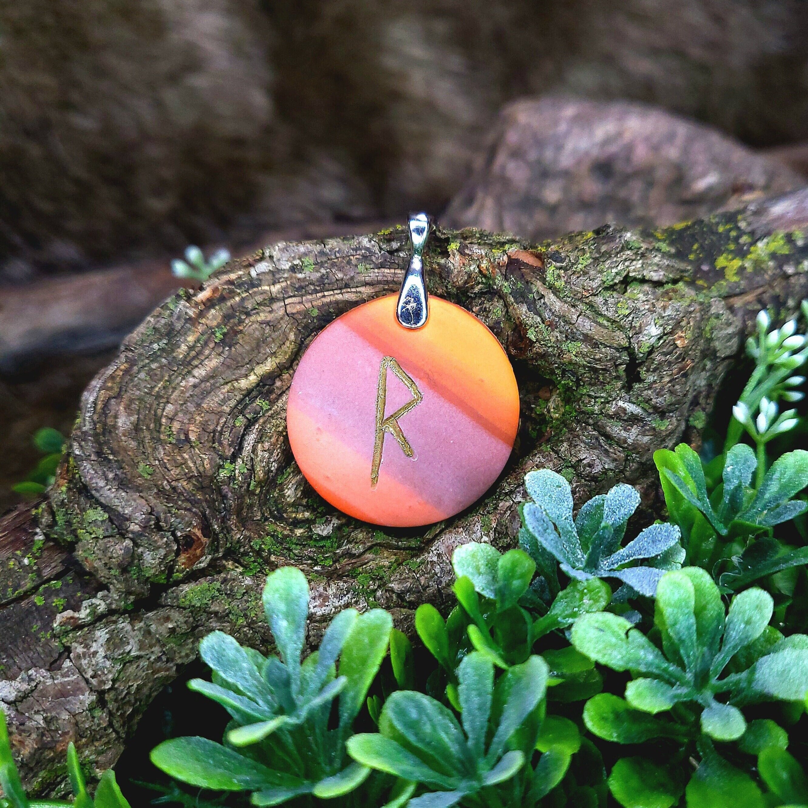 Raidho Norse Rune Pendant Color Associations Rune Charm Thor Travel ...