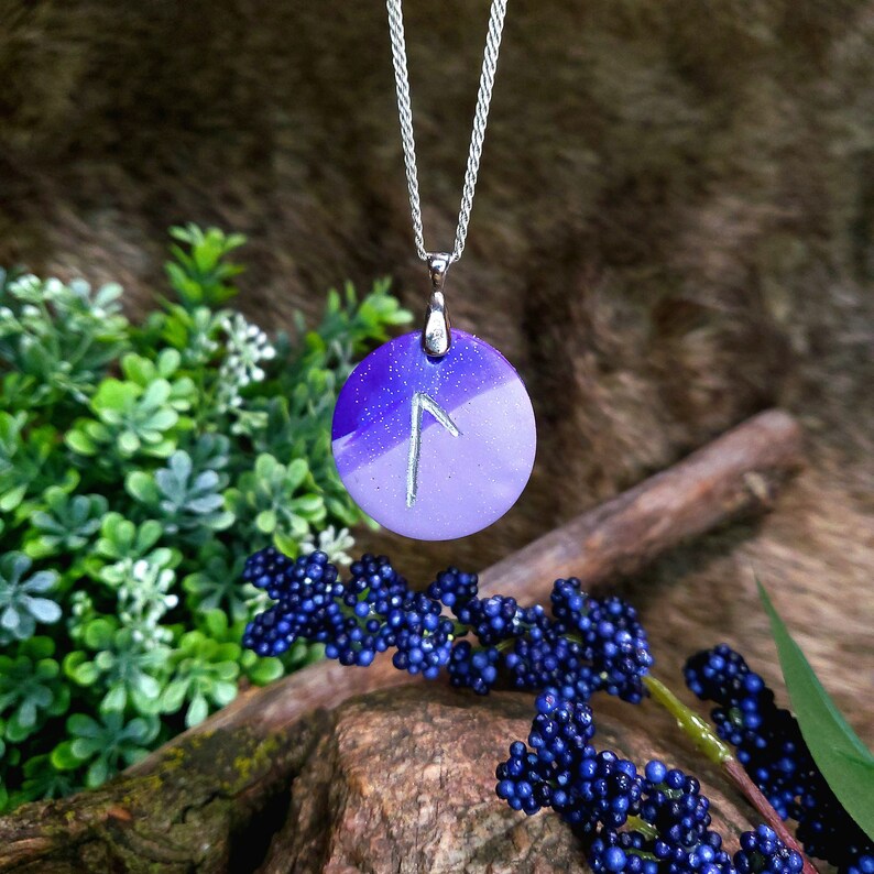 Laguz Norse Rune Pendant Color Associations Rune Charm Intuition ...