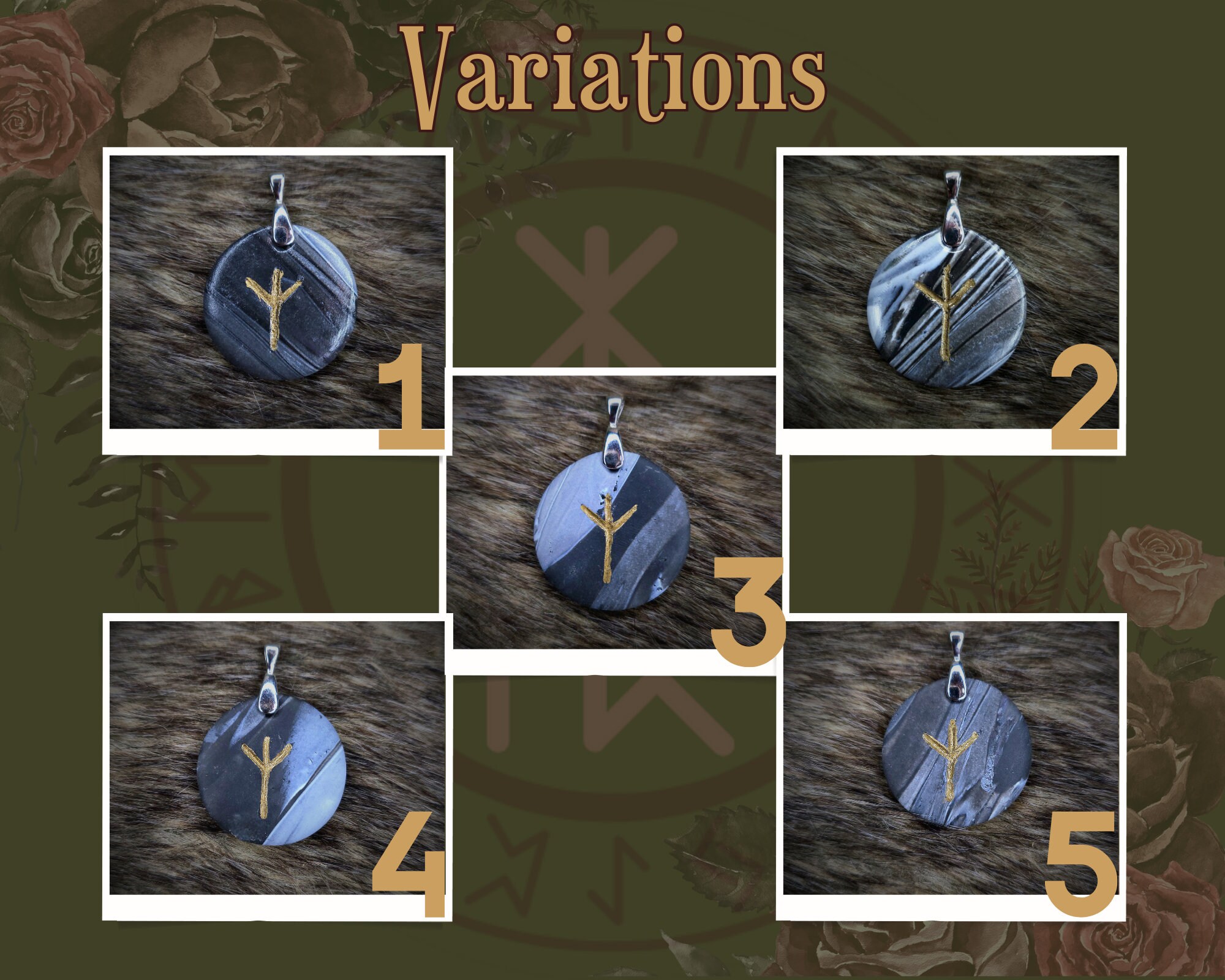 Algiz Norse Rune Pendant Rune Charm Protection, Defense Divine ...