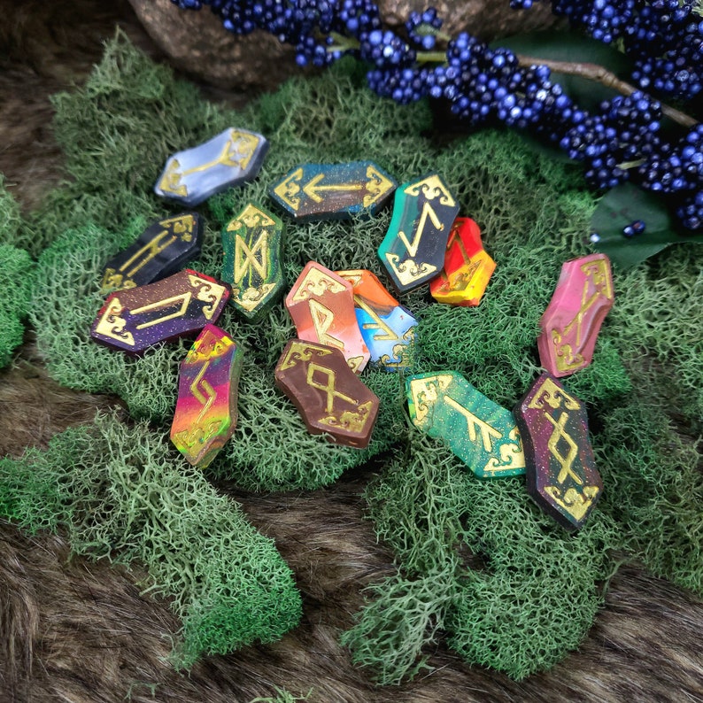 Elder Futhark Norse Rune Set | Handmade | Color Associations | Includes ...