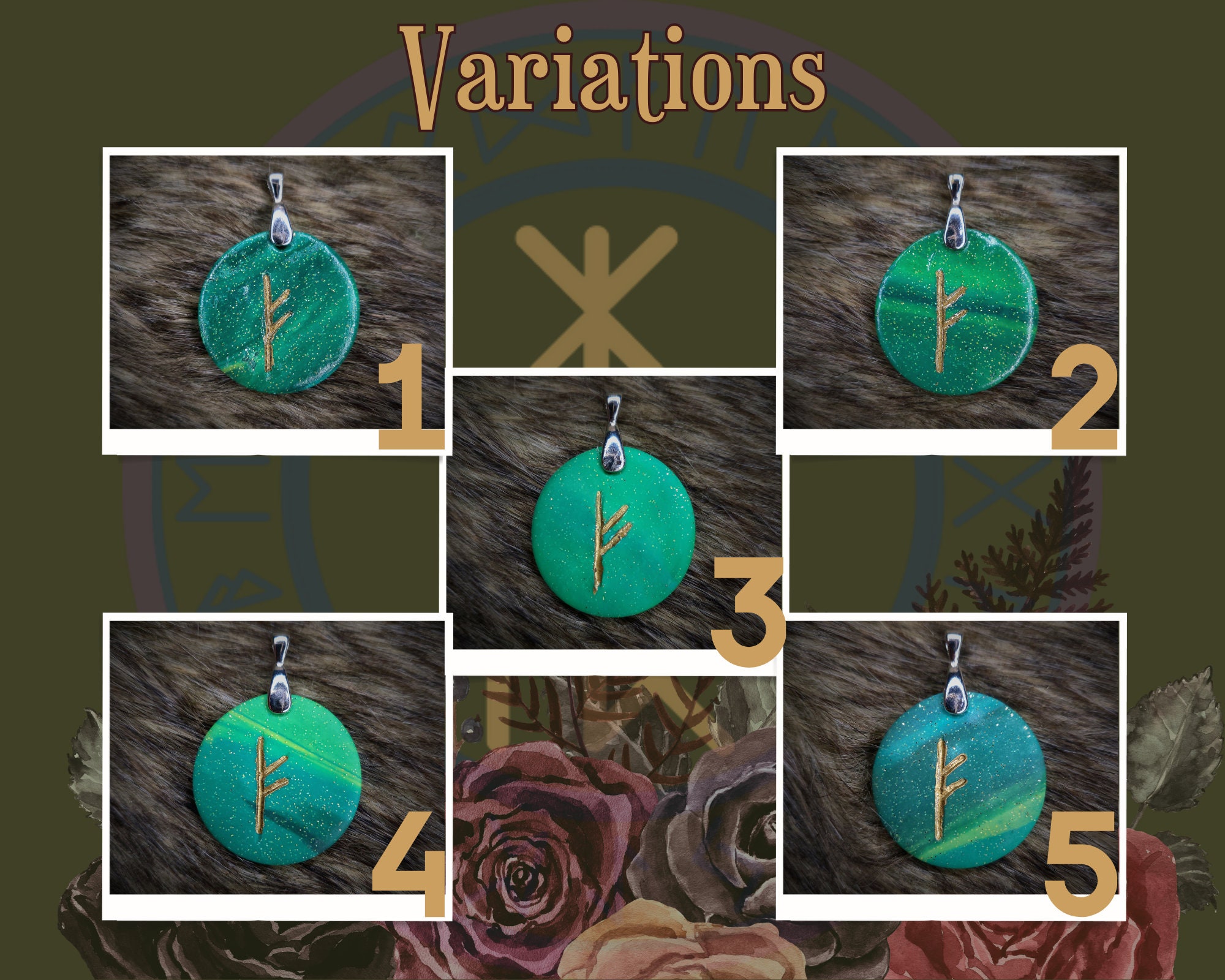 Fehu Norse Rune Pendant Rune Charm Wealth Rune Success, Luck ...