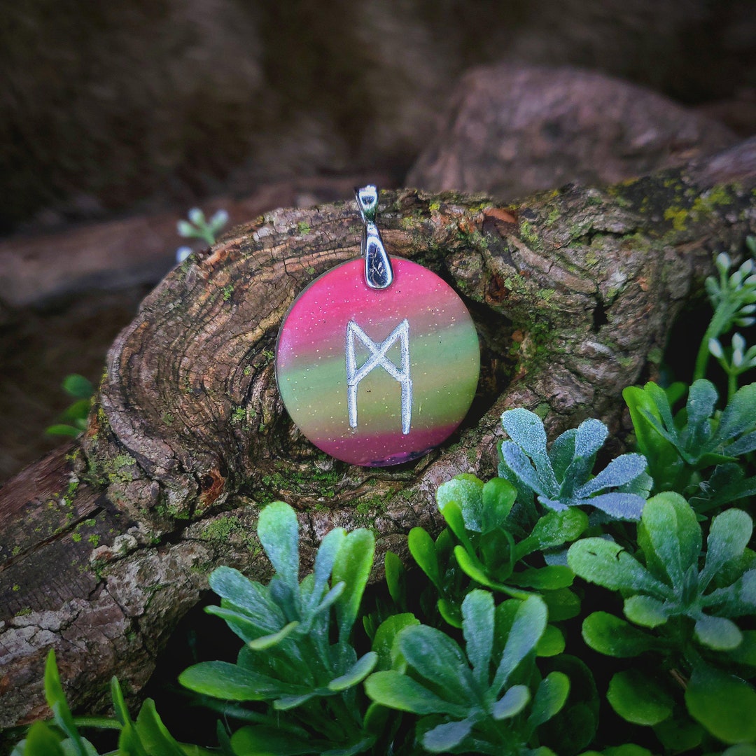 Mannaz Norse Rune Pendant | Rune Charm | Human Experience | Self ...