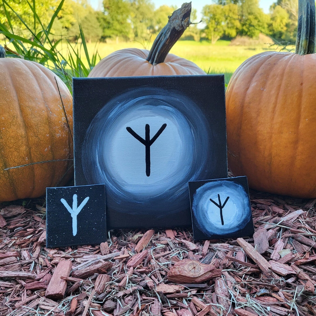 Algiz Norse Rune Painting Magnet Altar Piece Protection - Etsy