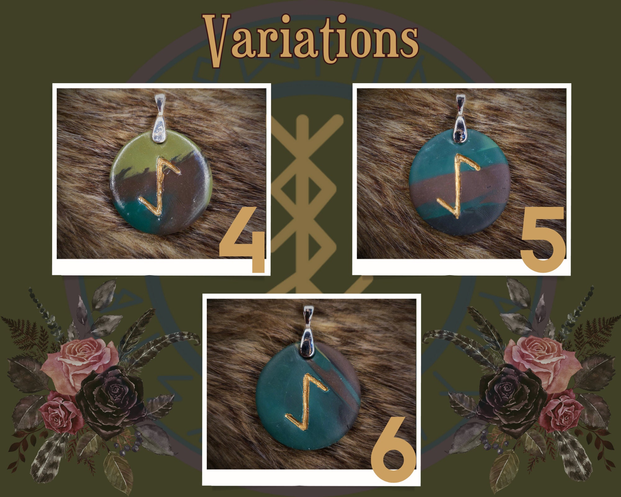 Eihwaz Norse Rune Pendant Rune Charm Death Rune Endings, New Beginnings ...