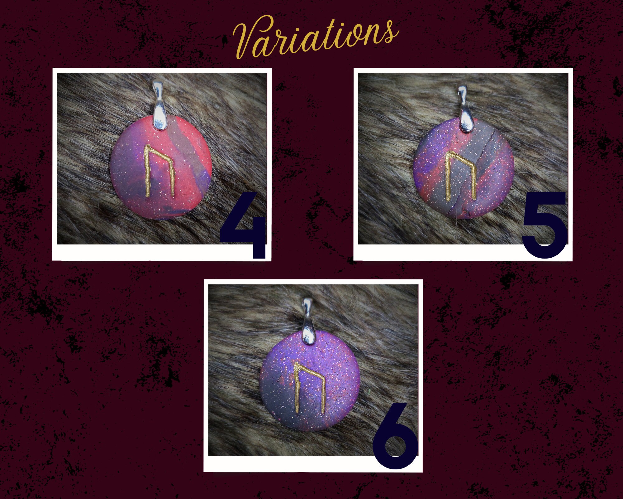 Uruz Norse Rune Pendant Color Associations Charm Strength, Courage ...