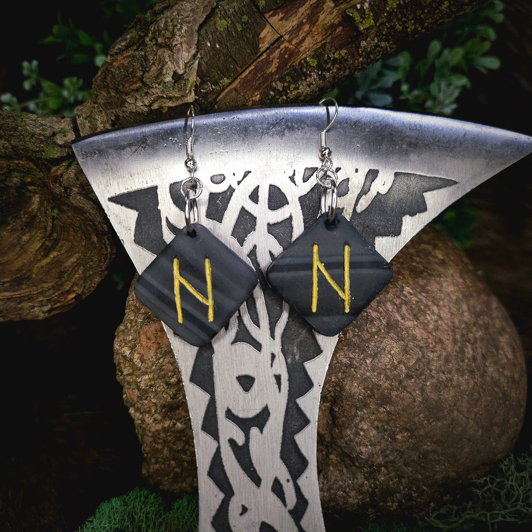 Hagalaz Norse Rune Earrings | Elder Futhark | Hail, Transformation ...