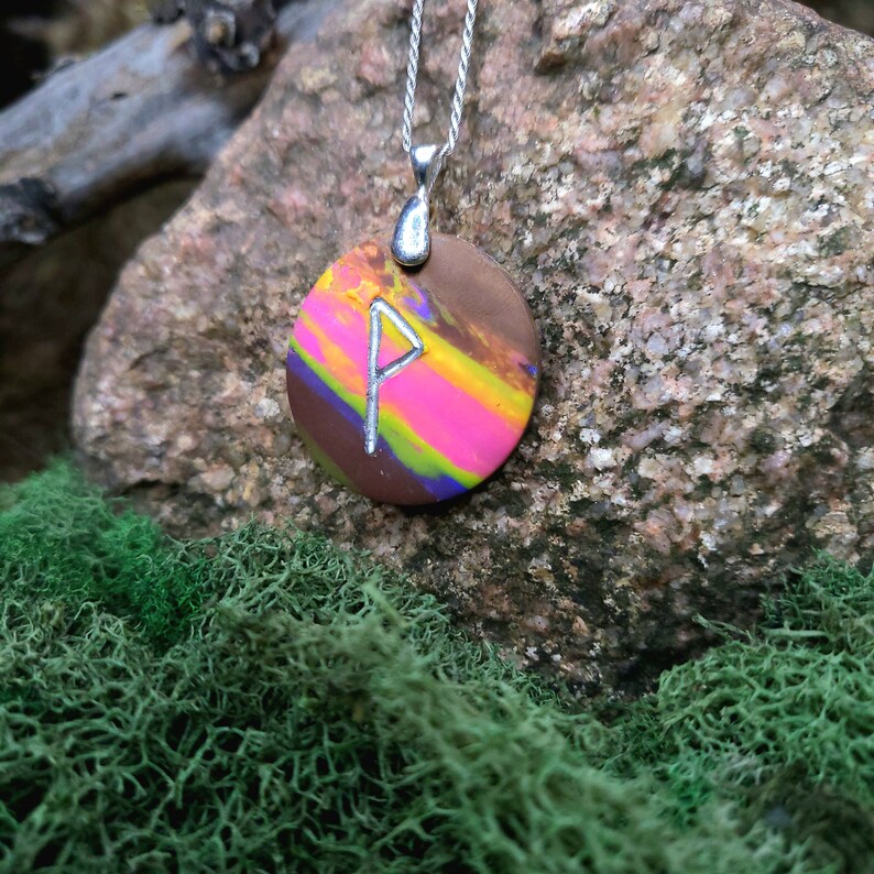 Wunjo Norse Rune Pendant Color Associations Charm Rune of Joy Success ...