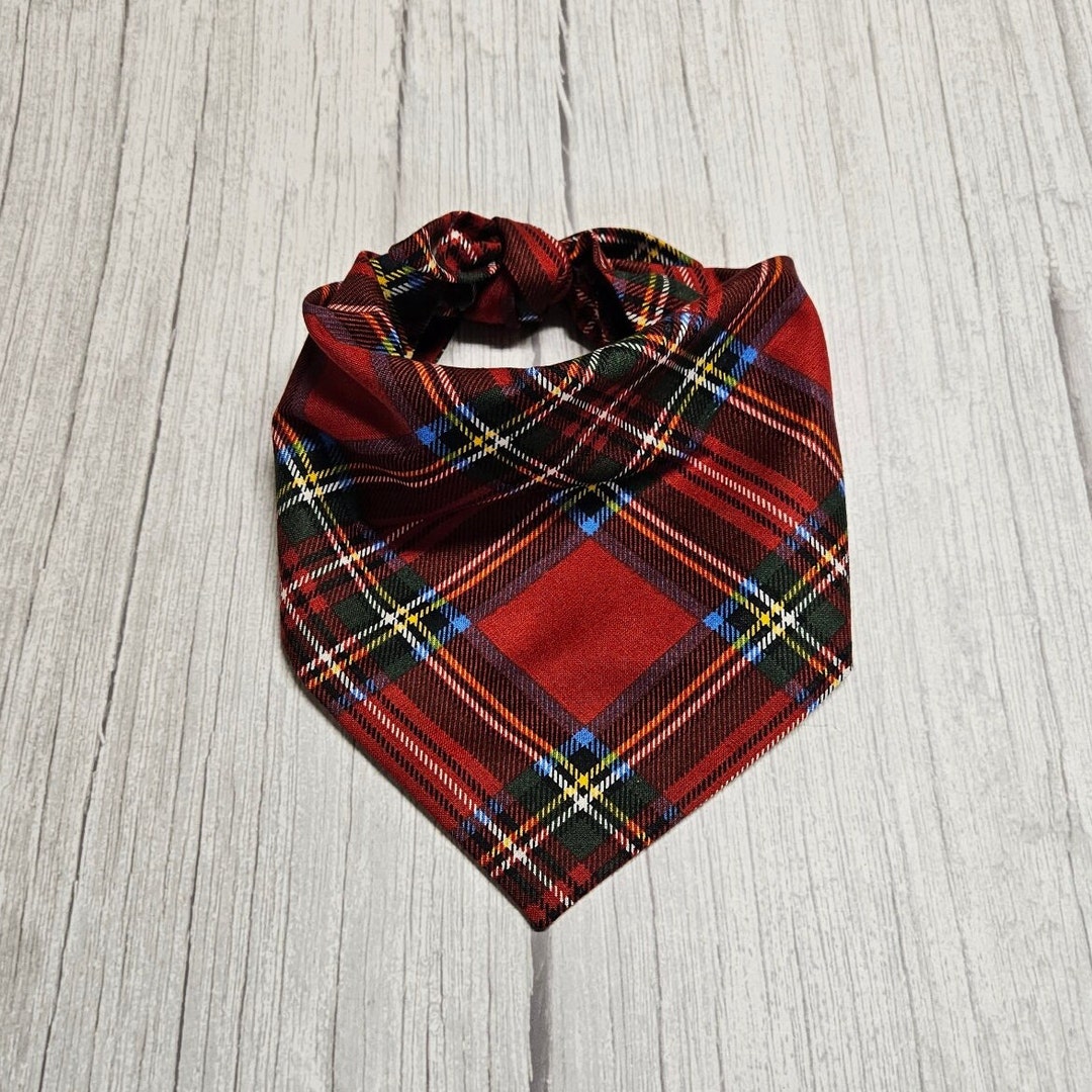 Red Plaid Dog Bandana - Etsy