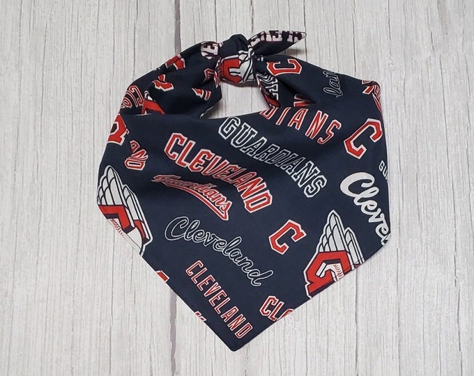 MLB CLEVELAND GUARDIANS Red Print Baseball 100% Cotton Fabric Licensed ...