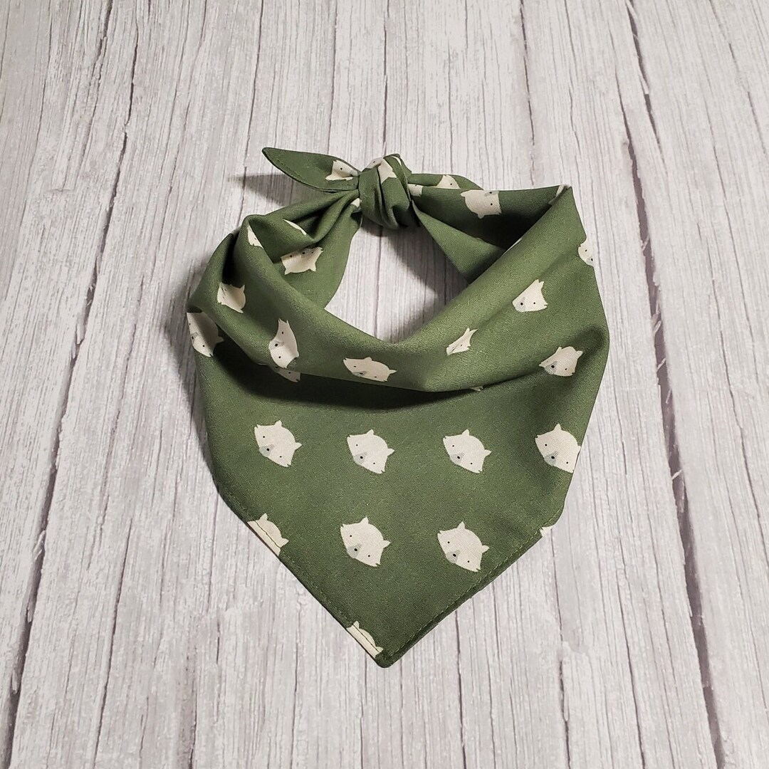 Fox Print Dog Bandana: Green Tie on Style - Etsy