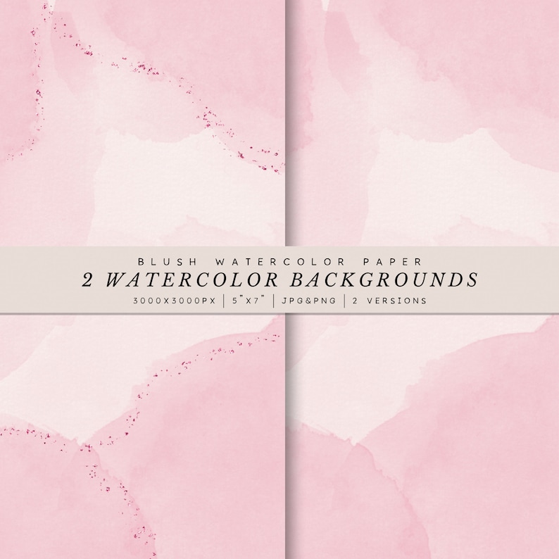 Pink Watercolor Digital Background | Pink With Glitters Watercolor ...