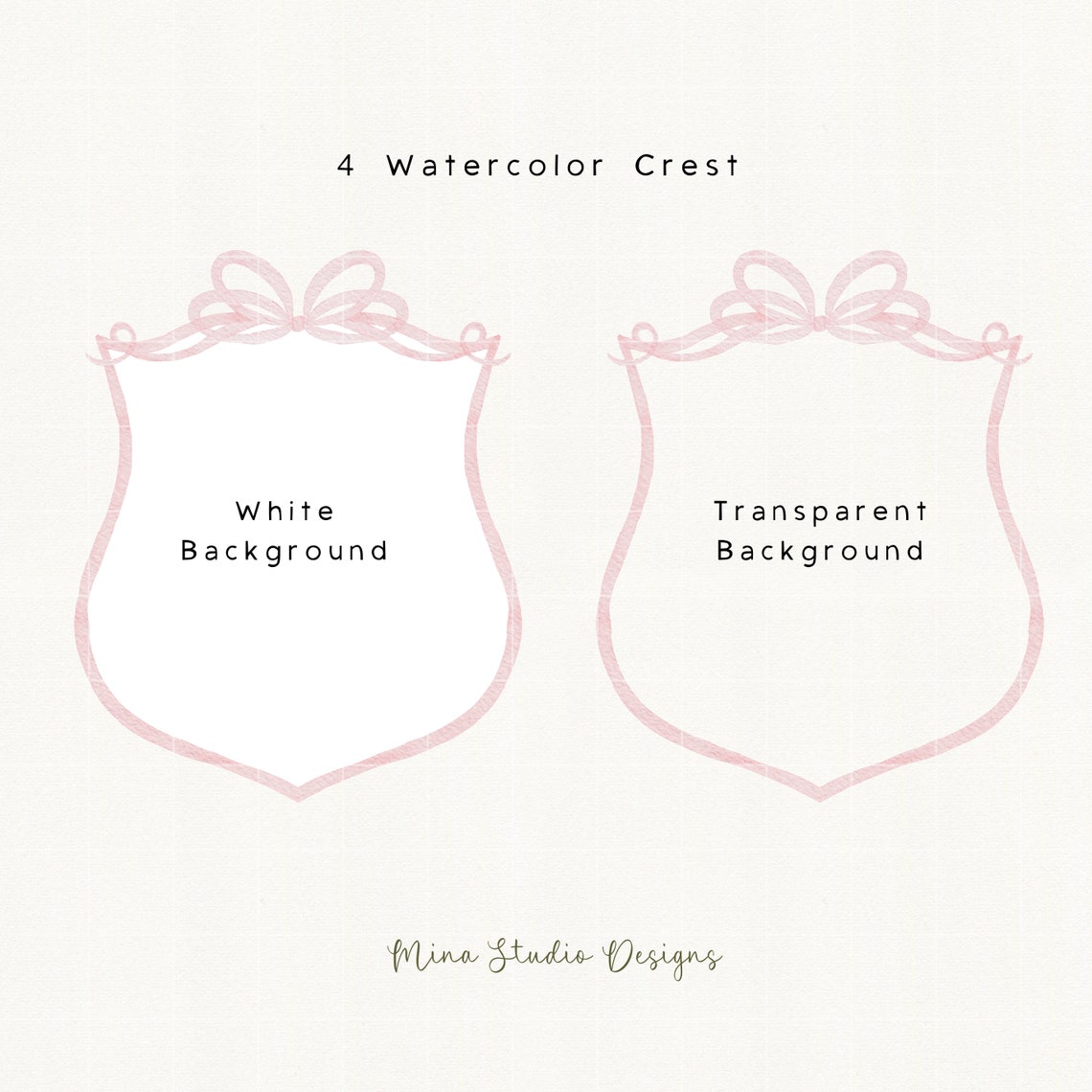 Swan Watercolor Crest, Pink Bow Crest Clipart Bundle, Swan Princess ...