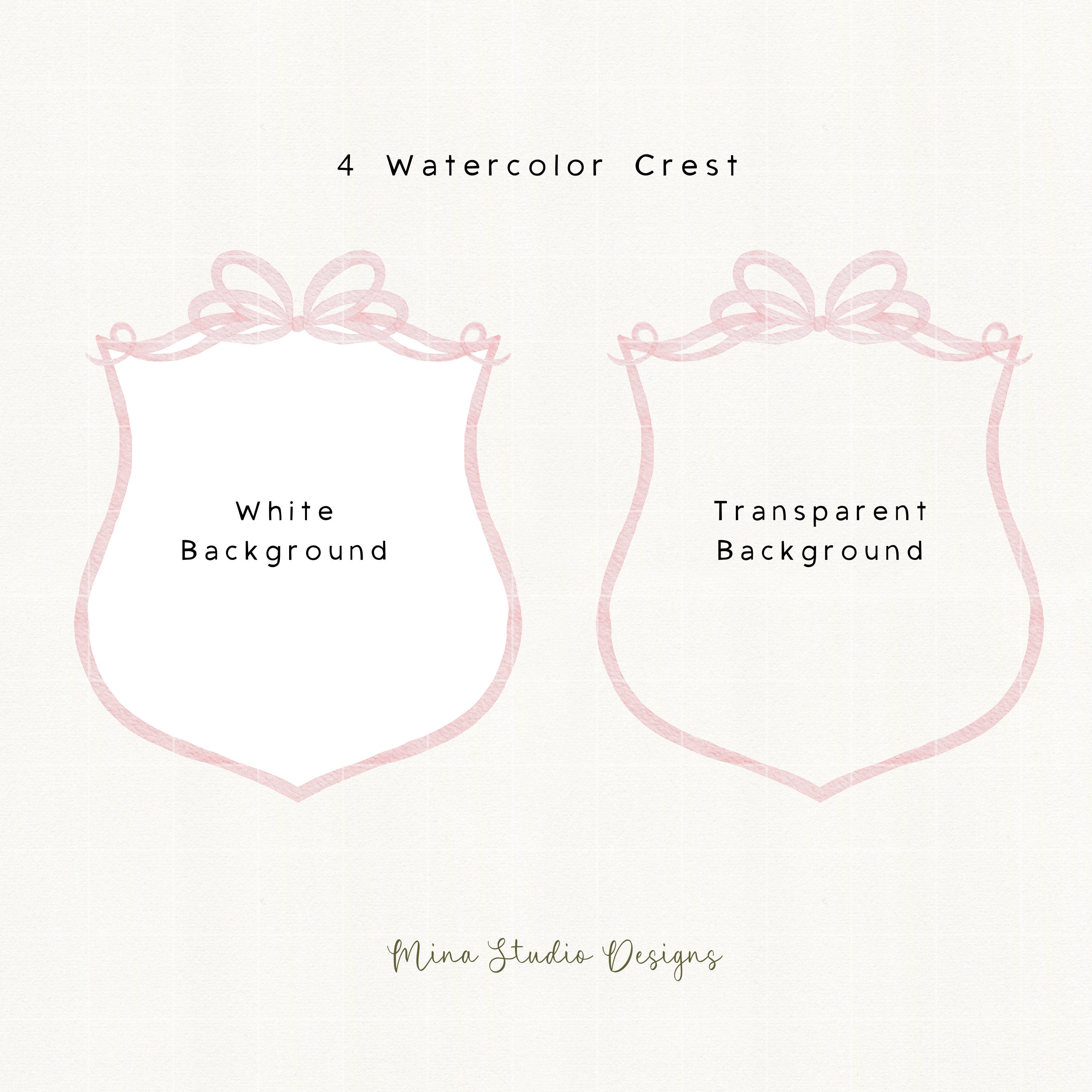 Swan Watercolor Crest, Pink Bow Crest Clipart Bundle, Swan Princess ...