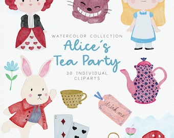 Alice in Wonderland Clipart | Watercolor Alice in Wonderland - Cheshire ...