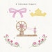 Princess Aurora Watercolor Crest, Pink Bow Floral Crest Clipart ...