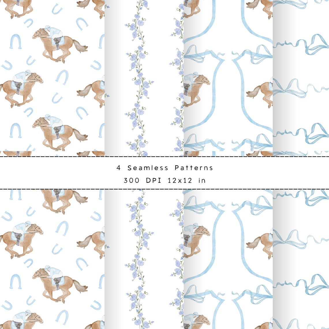 Derby Racing Watercolor Clipart, Derby Watercolor Crest, Blue Ribbon ...