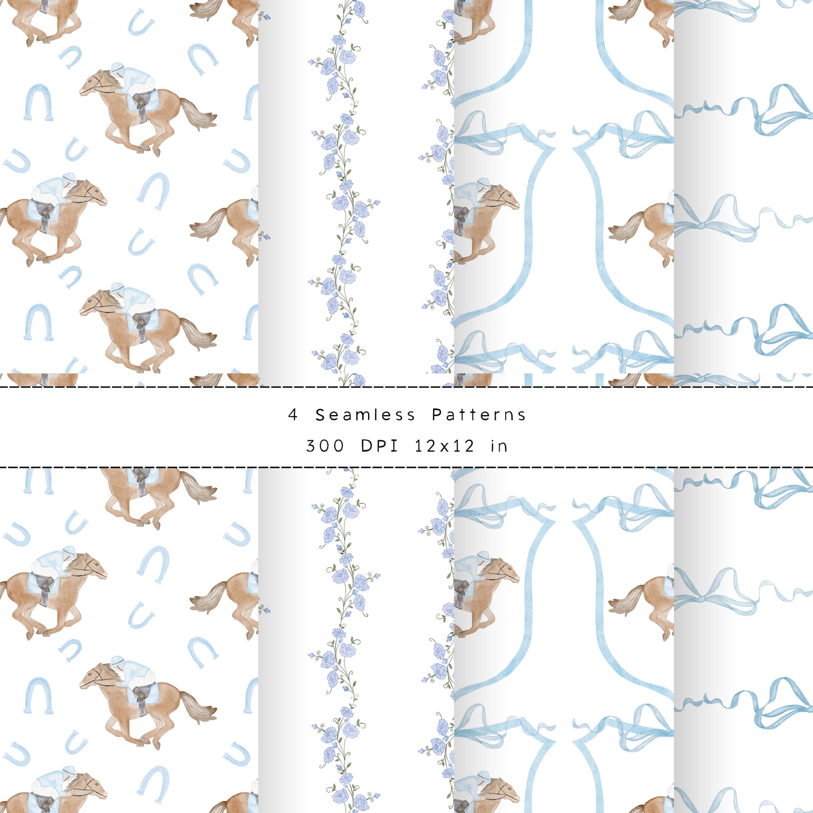 Derby Racing Watercolor Clipart, Derby Watercolor Crest, Blue Ribbon ...