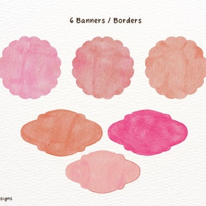 Pink Birthday Watercolor Cliparts Watercolor Bunting Banner Clipart ...