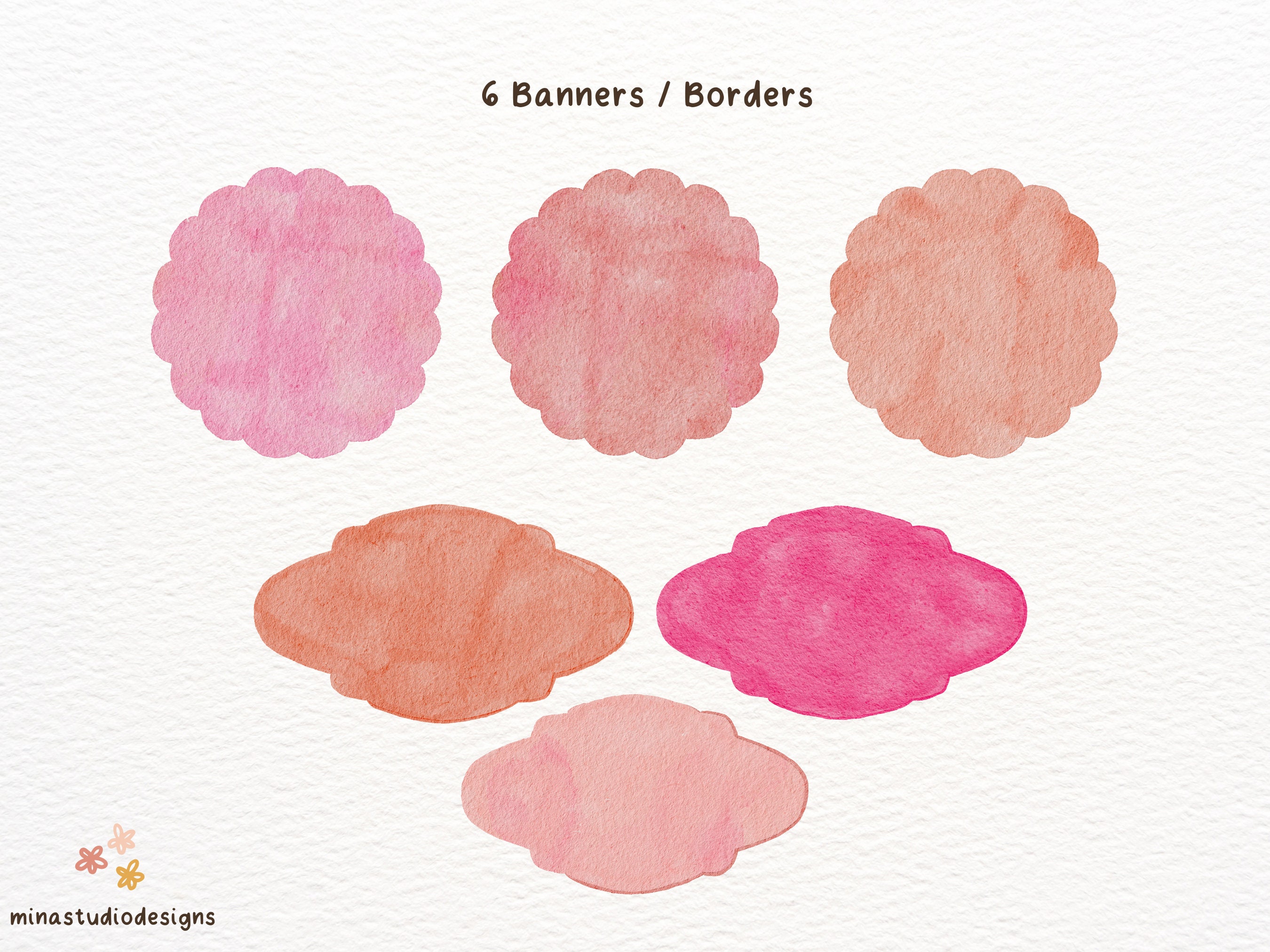 Pink Birthday Watercolor Cliparts Watercolor Bunting Banner Clipart ...
