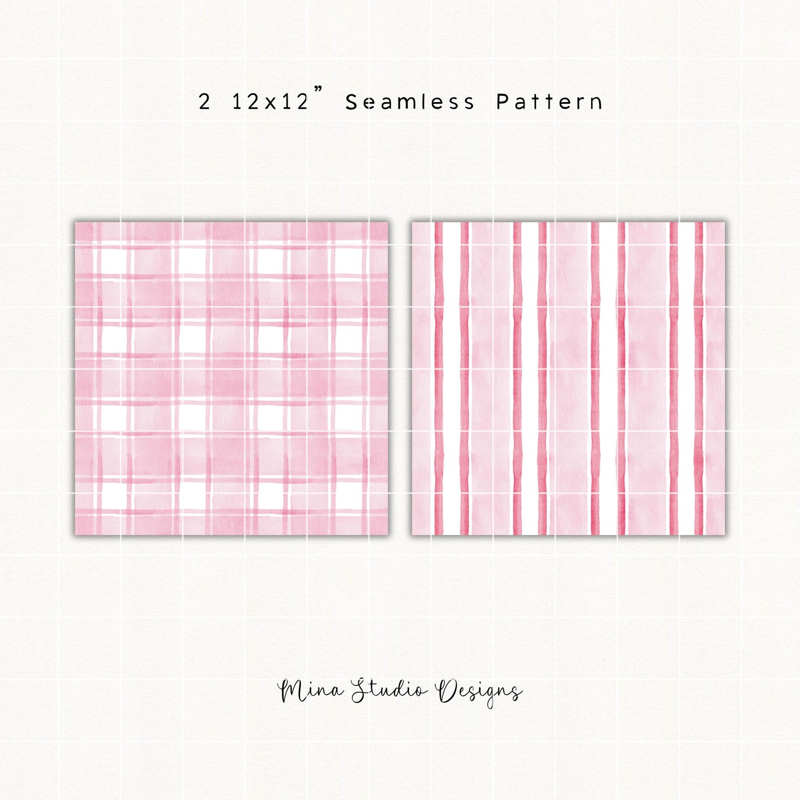 Pink Golf Watercolor Clipart Bundle, Pink Gingham Pattern, Golf Cart ...
