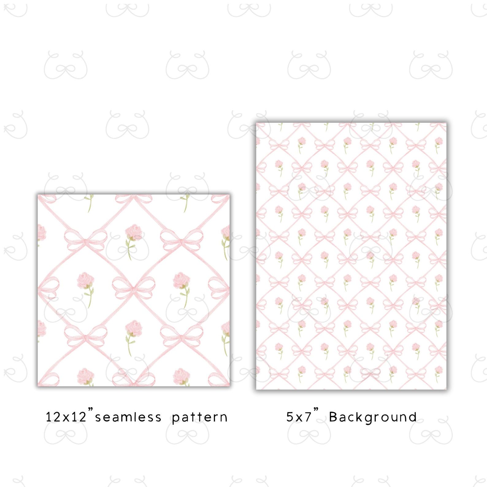 Watercolor Pink Roses Frame, Pink Bow Baby Crest, Baby Girl Watercolor ...