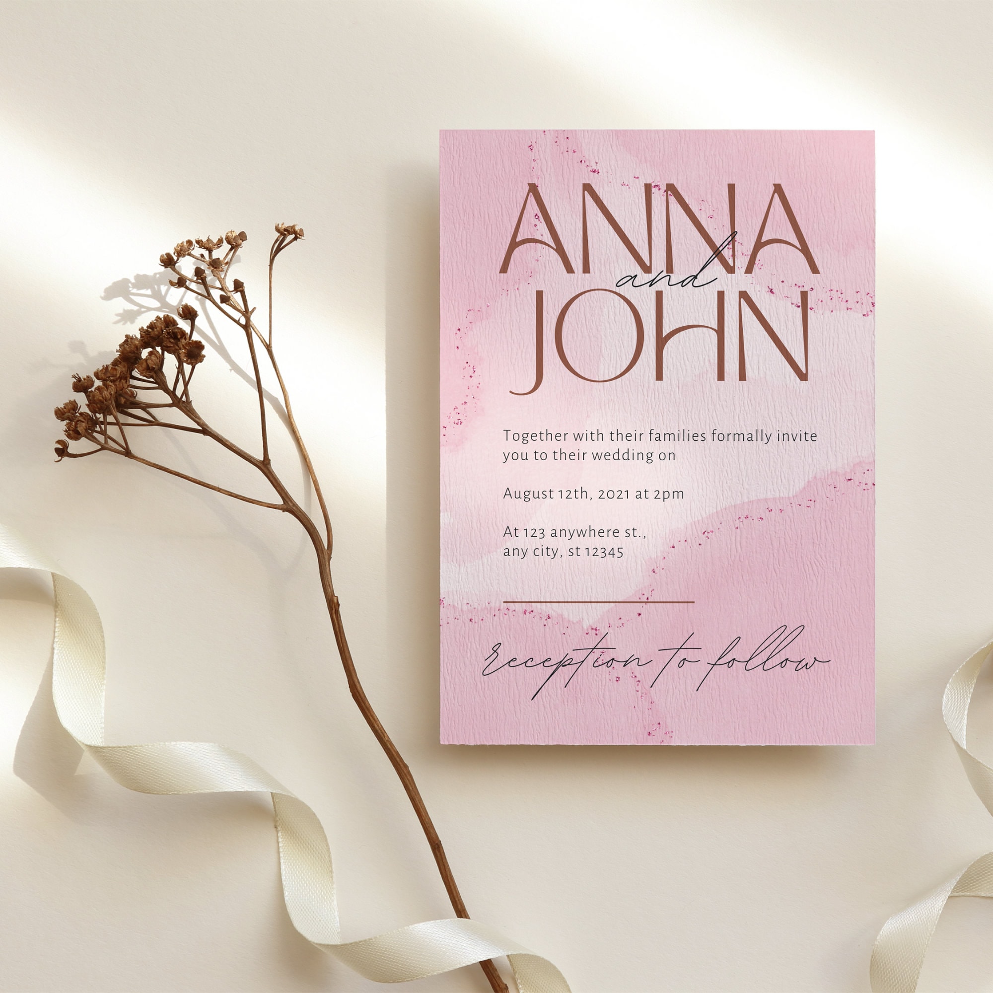 Pink Watercolor Digital Background | Pink With Glitters Watercolor ...