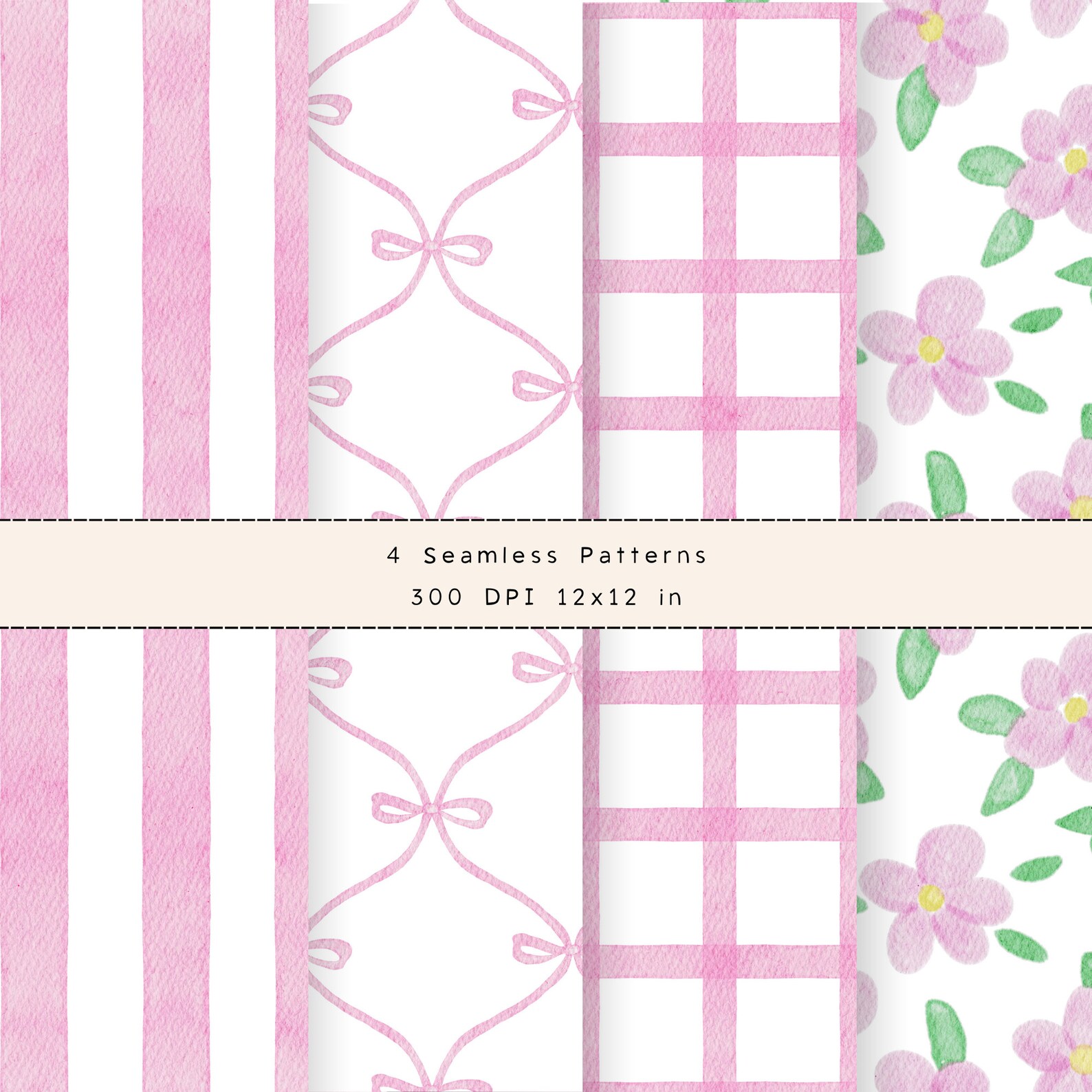 Vintage Pink Bow Frame, Oval Scallop Watercolor Frame, Bow Seamless ...