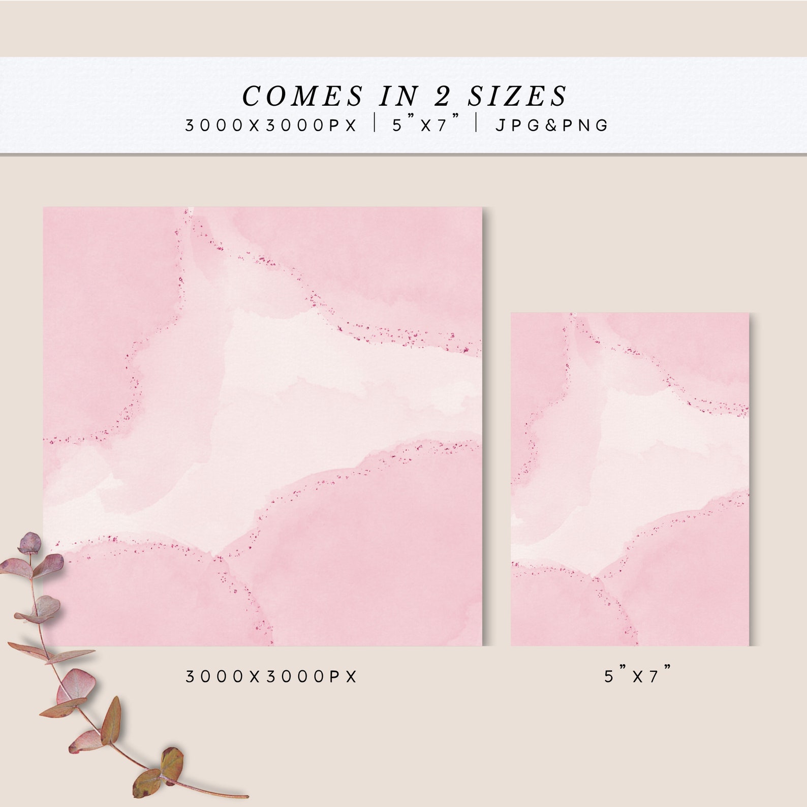 Pink Watercolor Digital Background | Pink With Glitters Watercolor ...