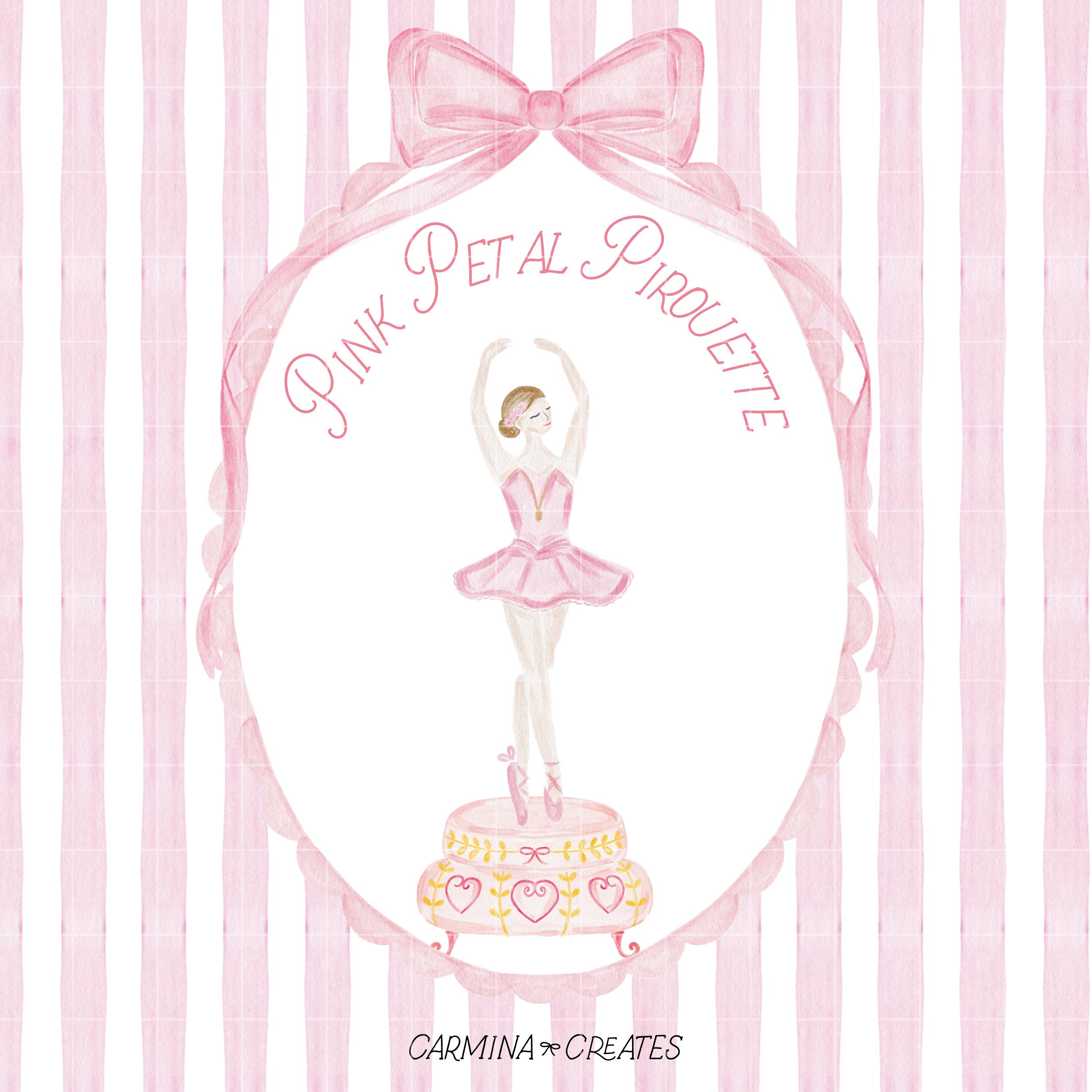 Pink Ballerina Watercolor Clipart, Ballerina Music Box Clip Art Bundle ...