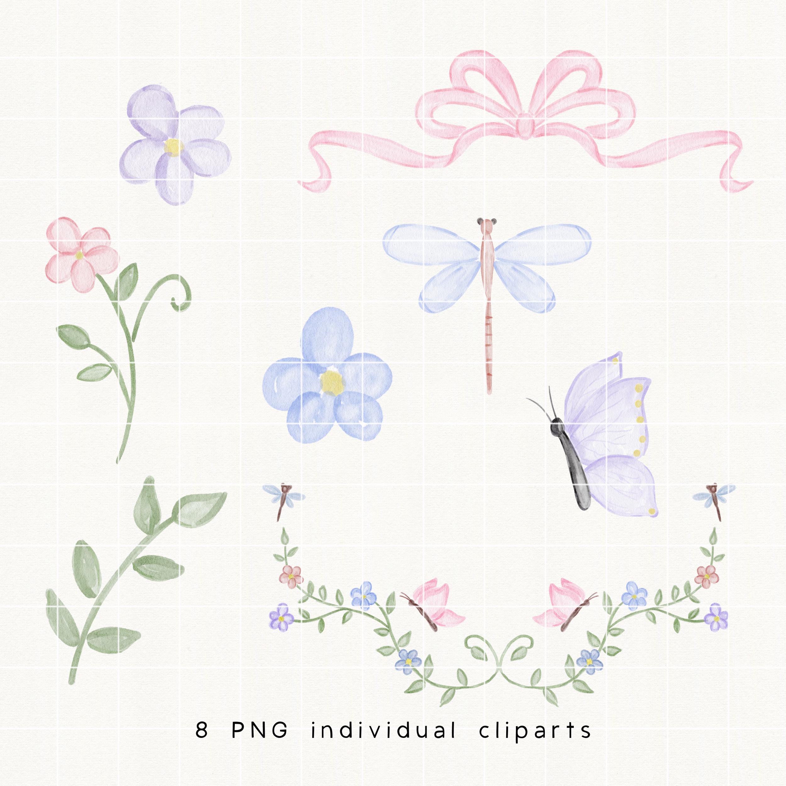 Pink Bow Watercolor Crest, Spring Baby Shower Crest, Watercolor ...