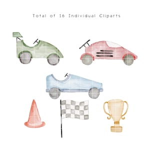Watercolor Race Car Clipart, Vintage Racers Clipart Bundle, Retro ...