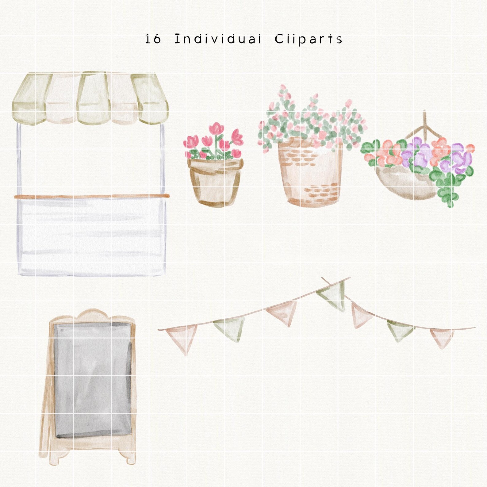 Farmers Market Baby Shower Watercolor Illustration Pack, Locally Grown ...