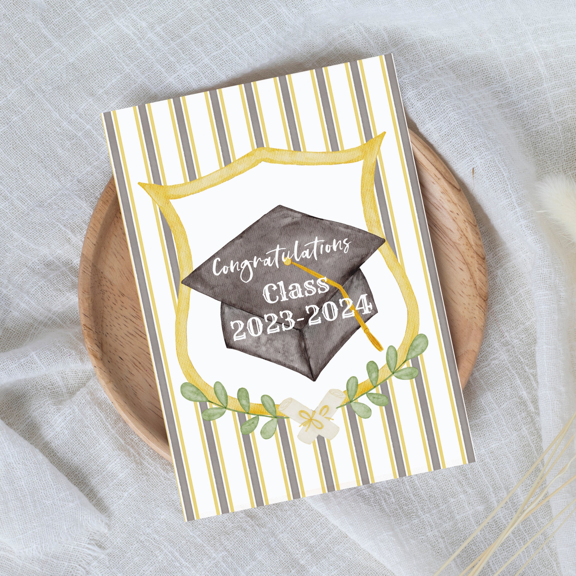 Gold Graduation Watercolor Clip Art, Graduation Hat Clipart, Gold Crest ...