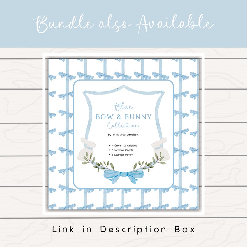 Preppy Blue Bow Crest With Green Leaves, Watercolor Blue Crest Clipart ...