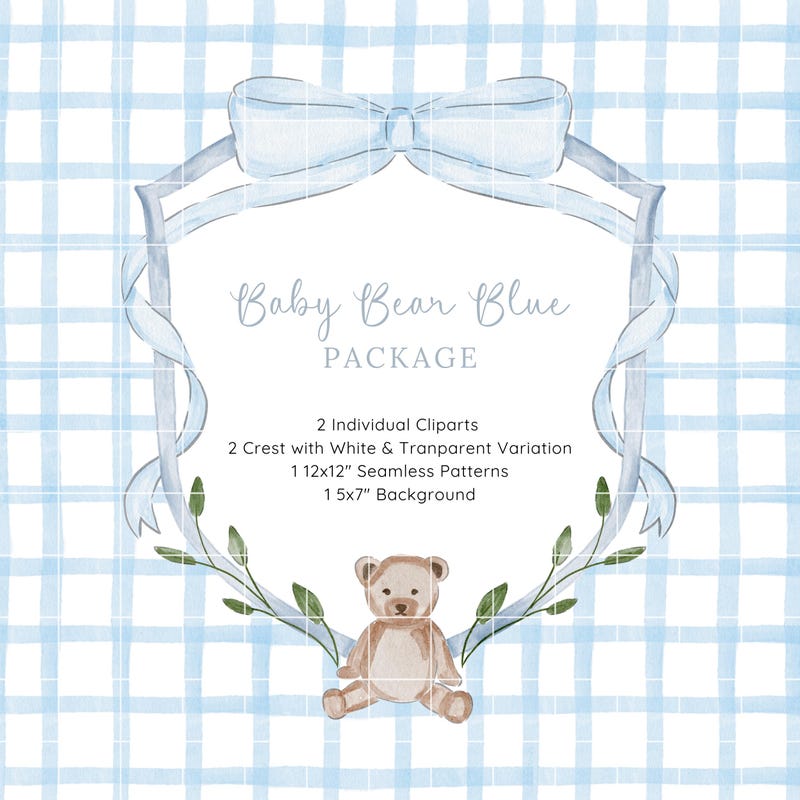 Blue Bow Crest Clipart - Etsy