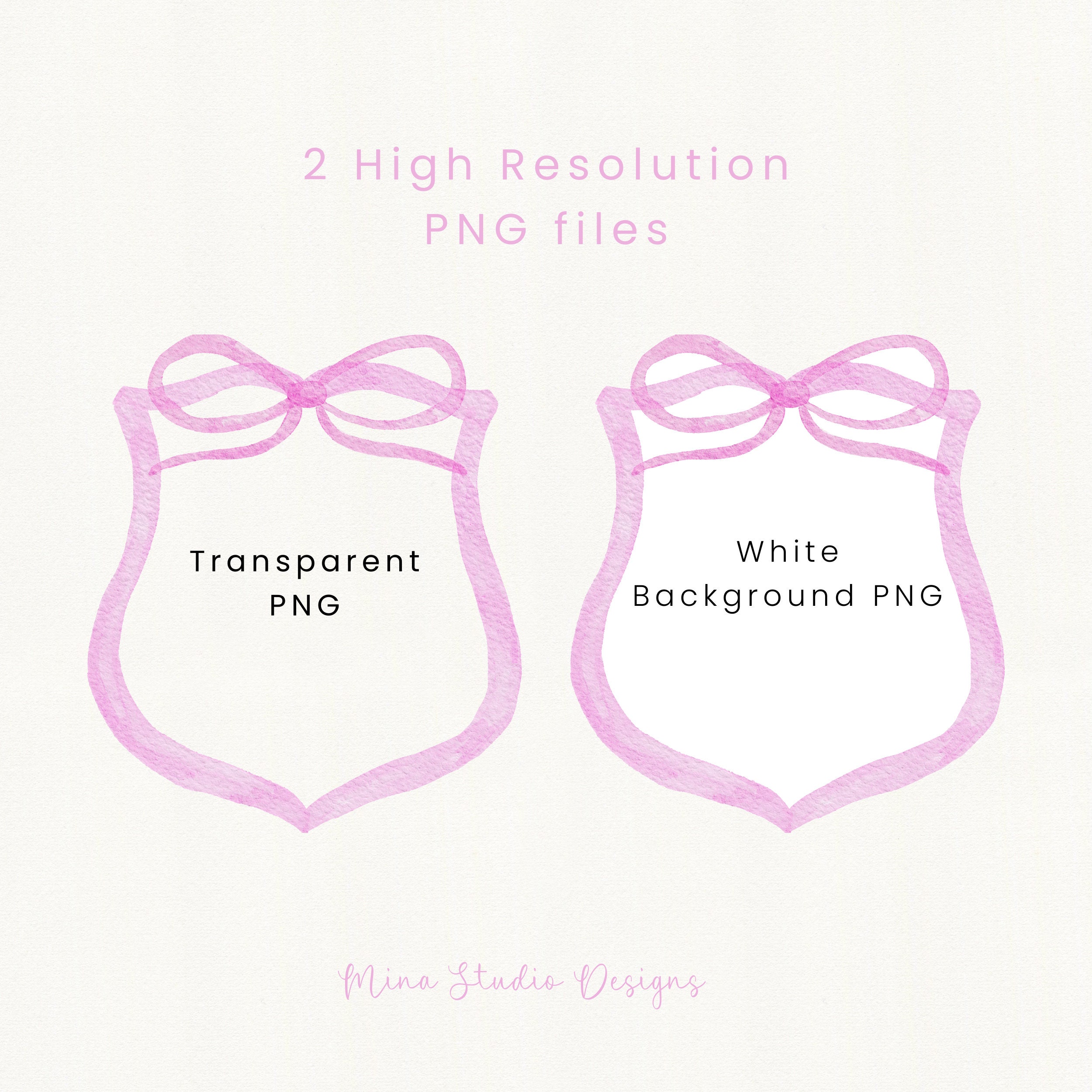 Preppy Pink Bow Watercolor Crest, Pink Grandmillennial Bow Clipart ...