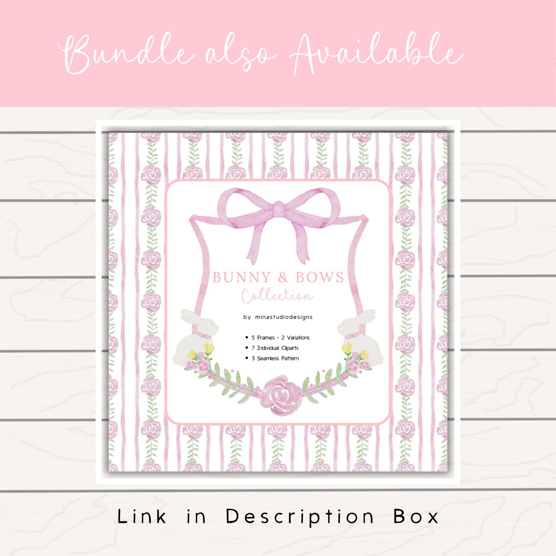 Pink Bow Watercolor Crest, Preppy Bow Crest Clipart, Preppy ...
