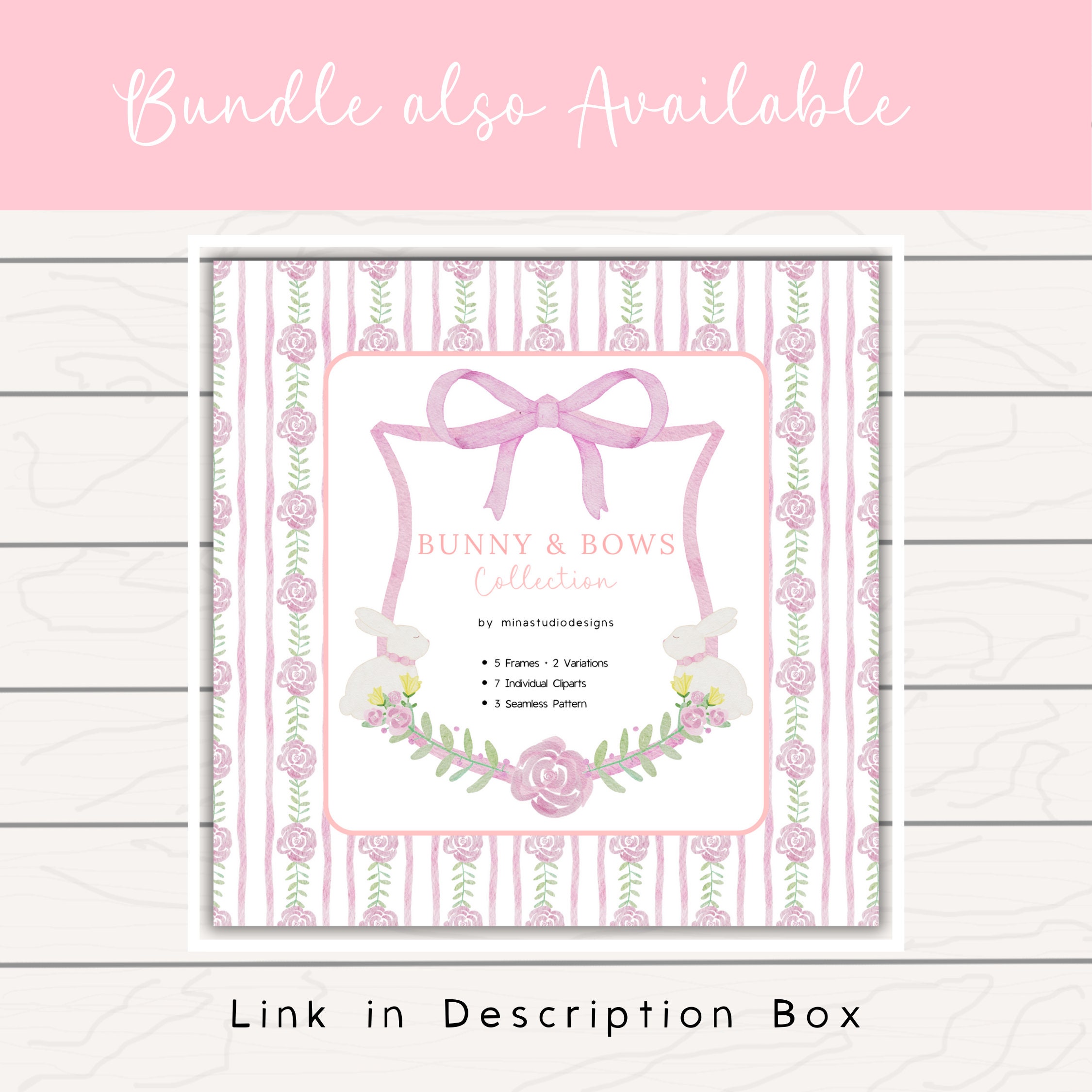 Pink Bow Watercolor Crest, Preppy Bow Crest Clipart, Preppy ...